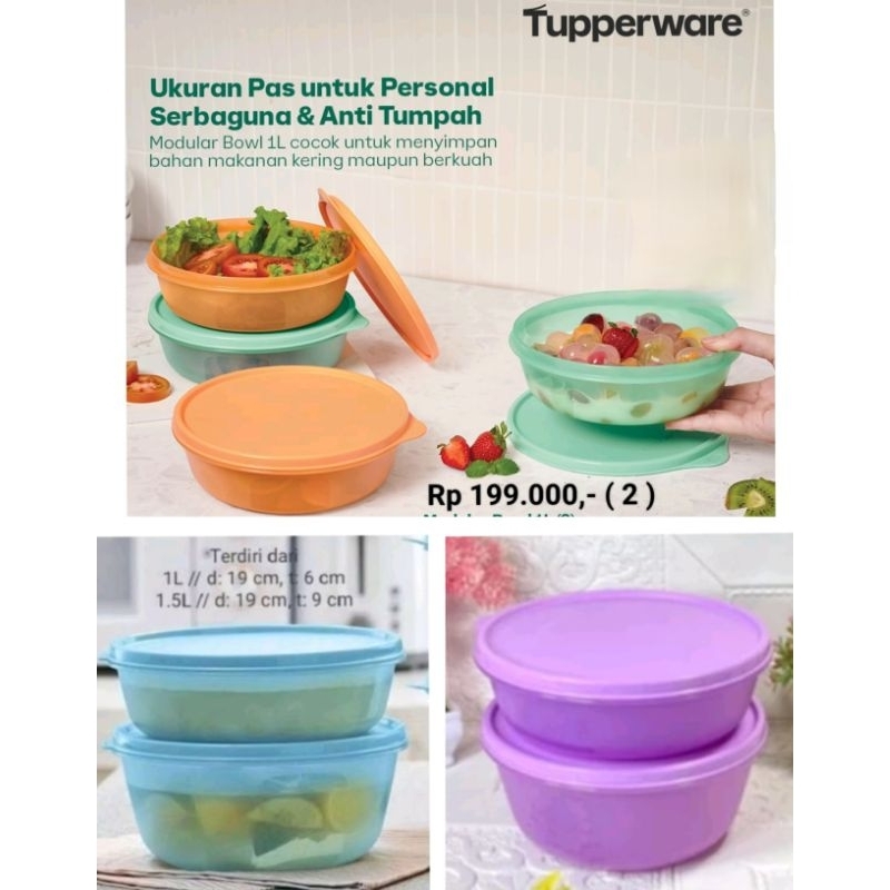 Jual modular bowl set 1 L&1,5 L Tupperware | Shopee Indonesia