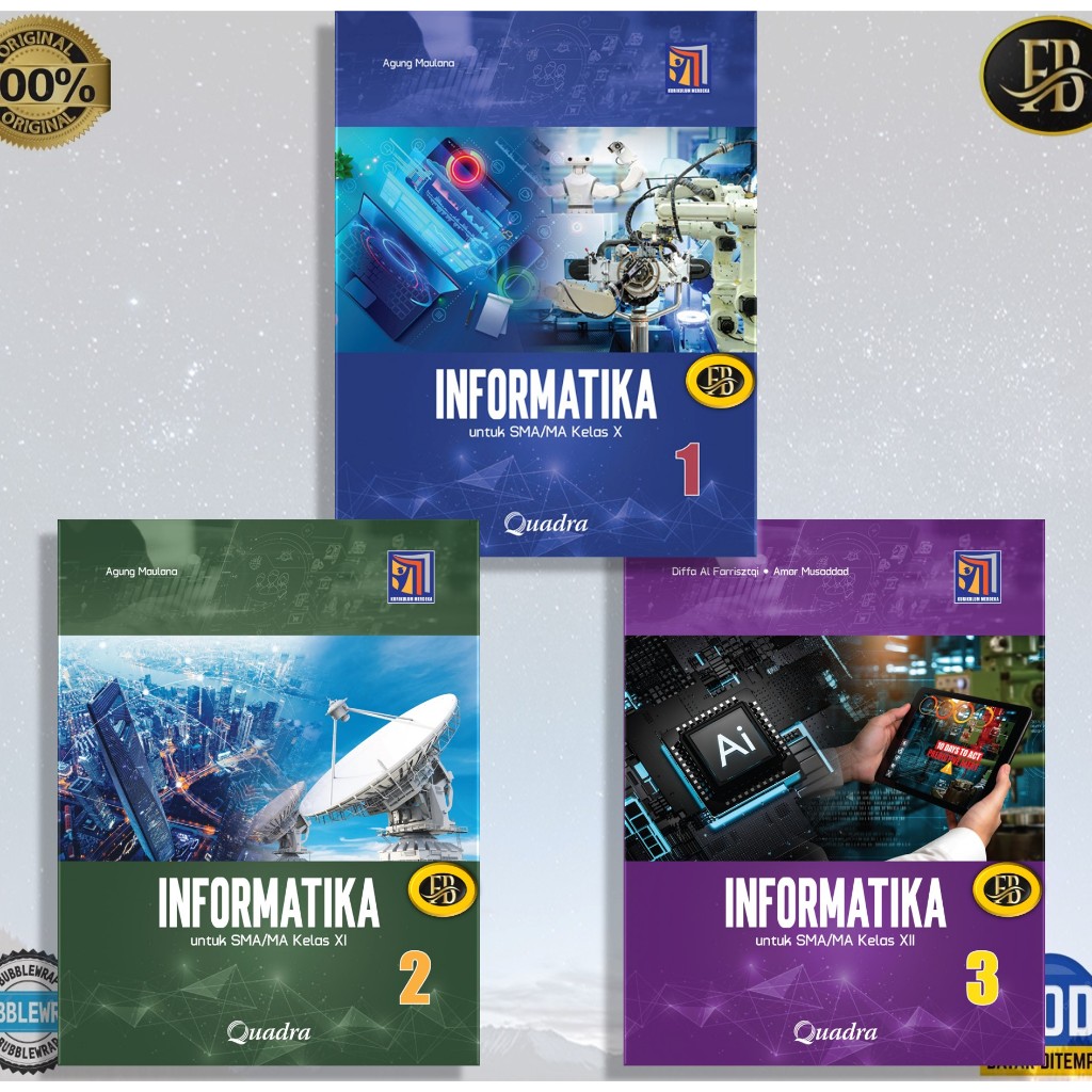 Jual [Penerbit Quadra] INFORMATIKA Kelas 10, 11 & 12 Kurikulum merdeka ...