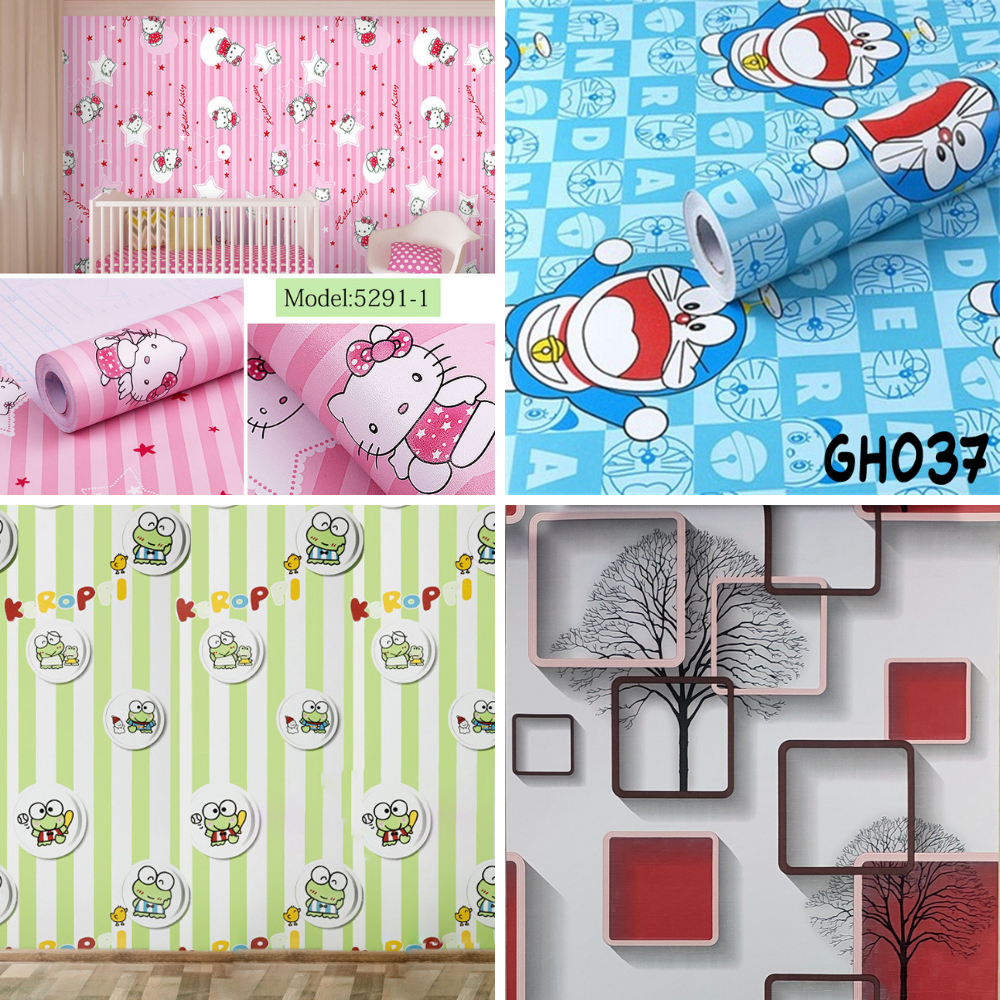 Jual Wallpaper Dinding Doraemon Stiker Dinding Doraemon Walpaper Dinding hellokitty Wallpaper ...
