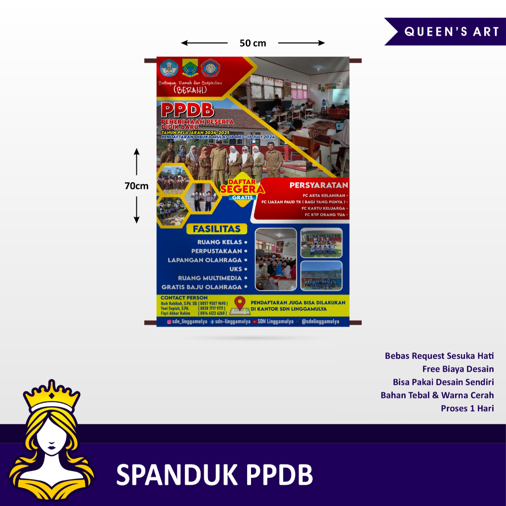 Jual spanduk ppdb kecil untuk ditempel di pohon / spanduk ppdb ...