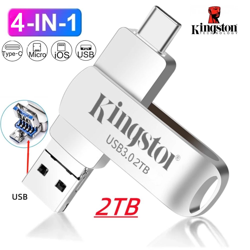 Jual Kingston flashdisk 4 in 1 IOS OTG USB Flash Drive 512GB/1TB/2TB ...