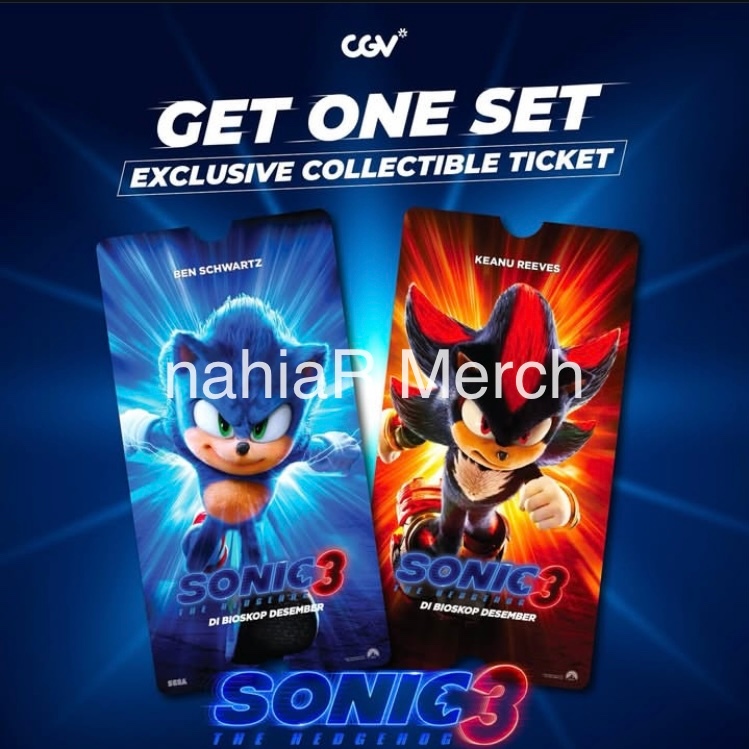 Jual Sonic the Hedgehog 3 x CGV Official Collectible Ticket Set | Shopee Indonesia