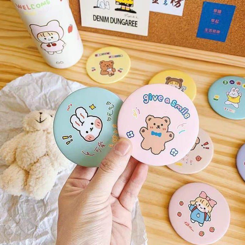 Jual Cermin Bulat Mini Karakter | Kaca Cermin Makeup Mini | Kaca Mini ...