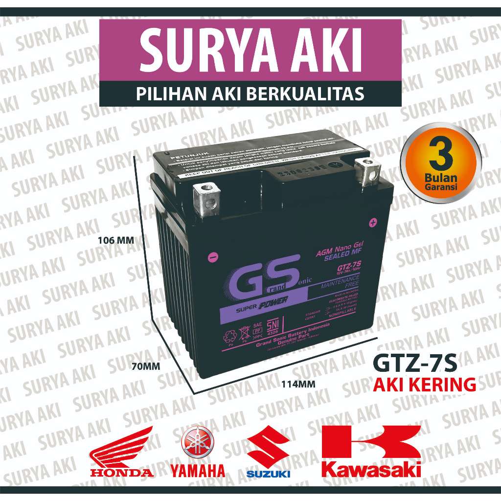 Jual Aki Kering GTZ7S Aki Motor NMAX SATRIA FU VARIO 150 SUPRA GTR | Shopee Indonesia
