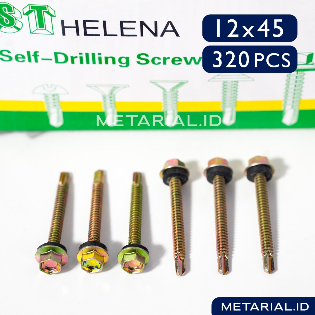 Jual [320 PCS] Baut SDS 12x45 Roofing Baja Ringan Sekrup | Atap | Seng ...