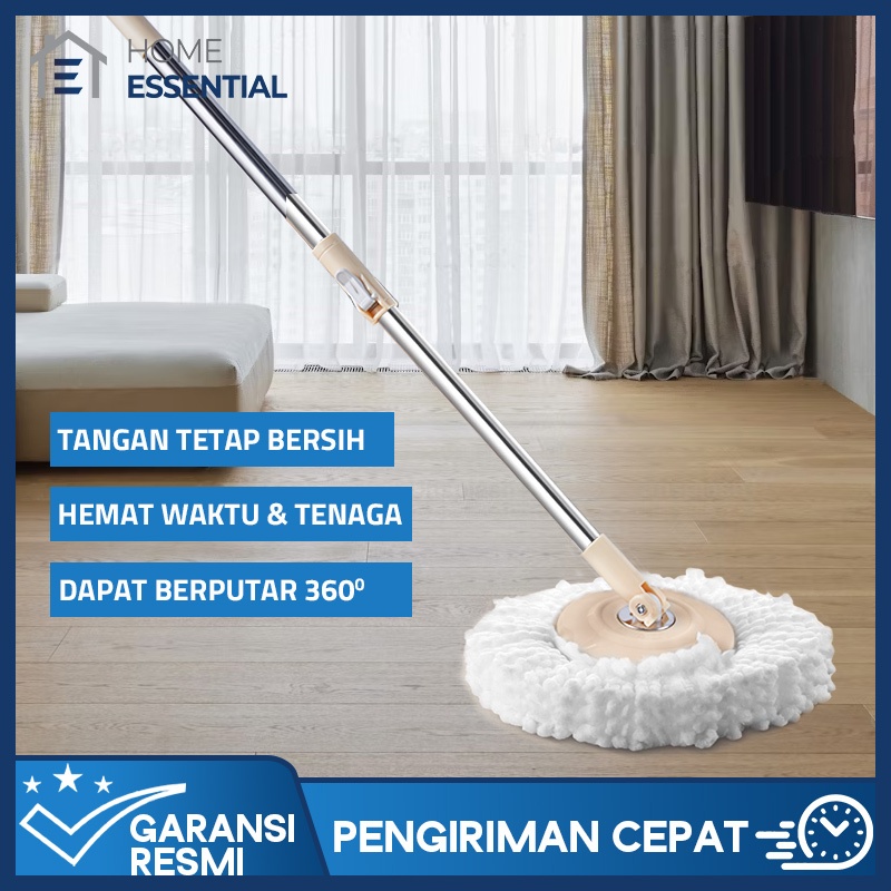 Jual Home Essential Tongkat Pel + Kain Pel Set 1521 - Mop Stick Set ...