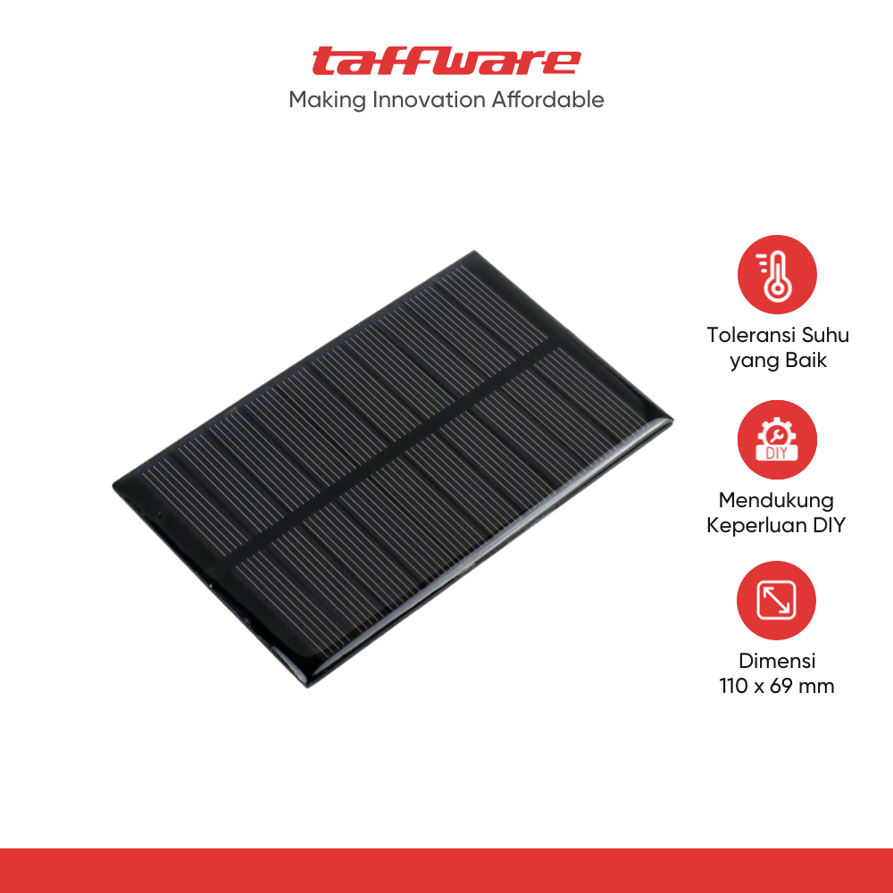 Jual Taffware Solar Panel Mini Polycrystalline DIY Power Bank 5V 1.1W ...