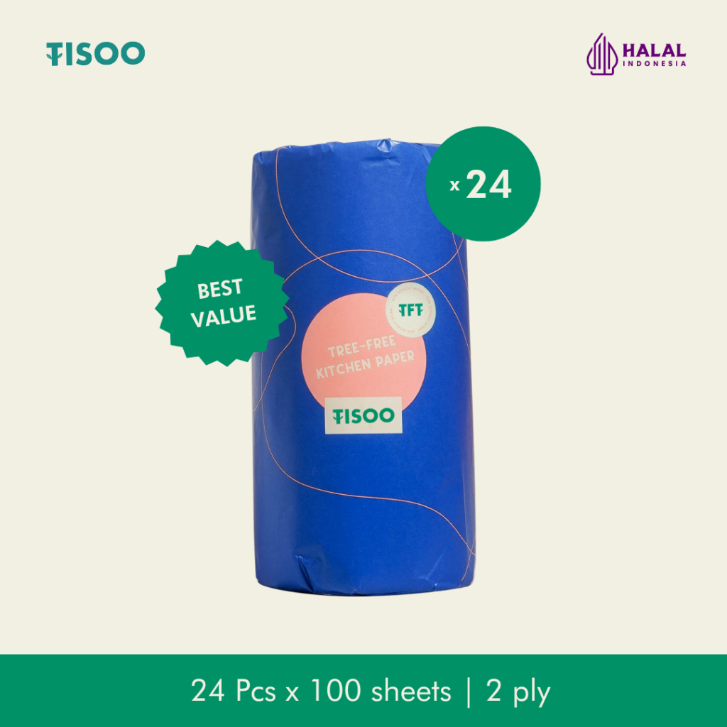 Jual 24 Pcs TISOO Kitchen Paper (100s'2ply) Bamboo Tissue / Tisu Bambu ...