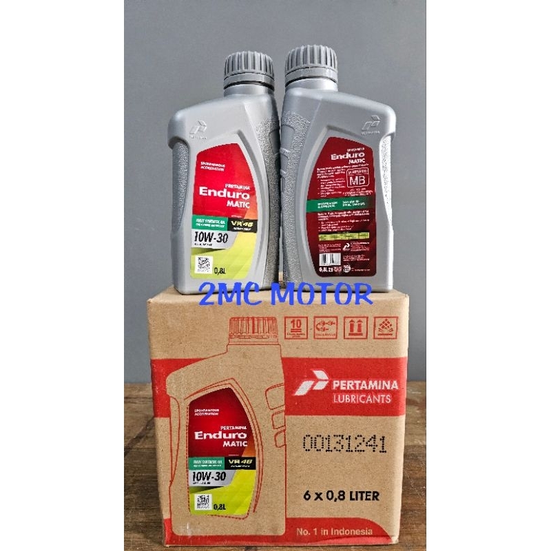 Jual Oli Motor Pertamina Enduro Matic 10W-30 0.8ML/(1 Dus isi 6 Botol) Oli Mesin Motor Matic All ...