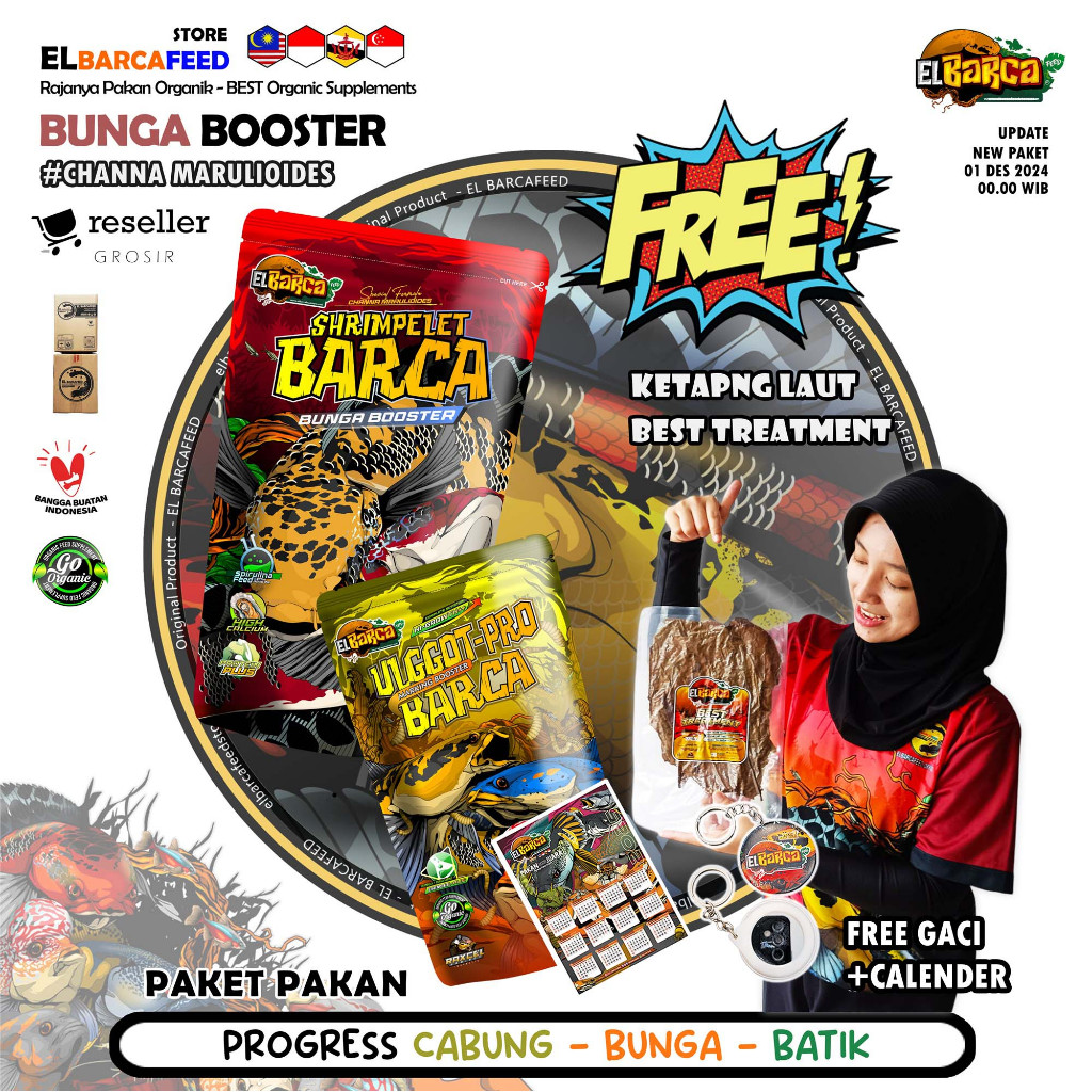 Jual PAKET PAKAN IKAN PROGRESS pemecah Cabung & bunga solid Channa Maru ...