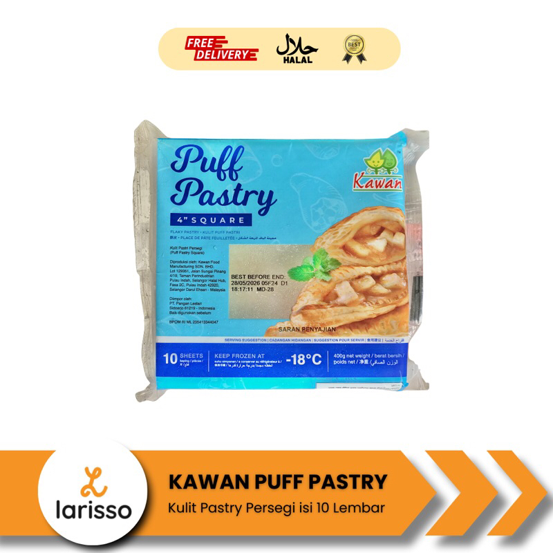 Jual Kawan Food Puff Pastry 10 Lembar - Kulit Pastry Frozen Food Bentuk ...