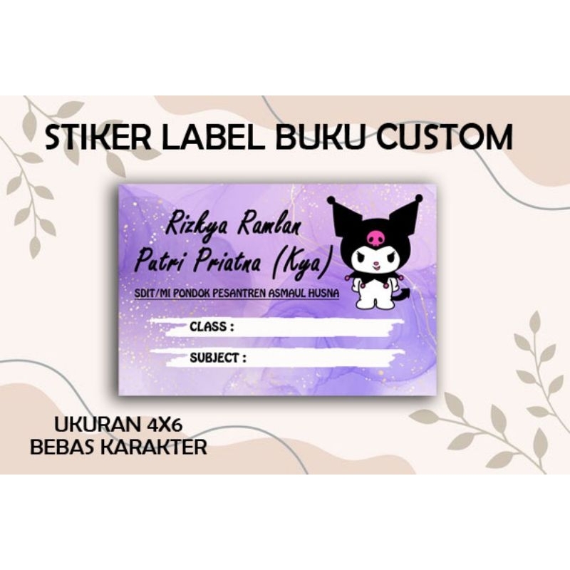 Jual stiker buku/label buku costum (isi 55pcs) | Shopee Indonesia