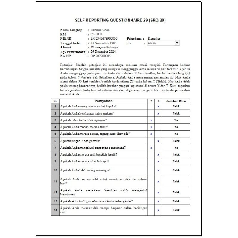 Jual Software Psikotes SRQ 29 | Shopee Indonesia