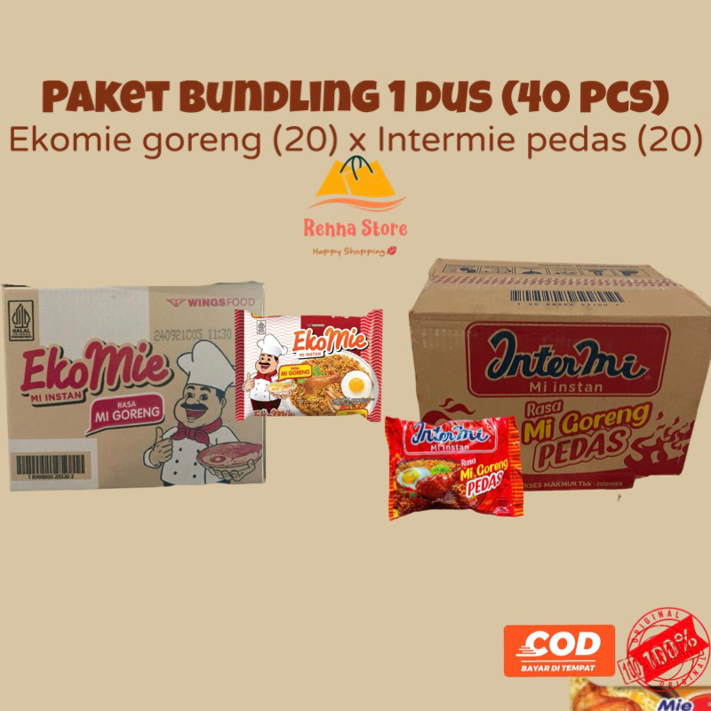 Jual (Jatim) INTERMIE Pedas x EKOMIE Goreng x SAKURA Kuah (1dus isi ...