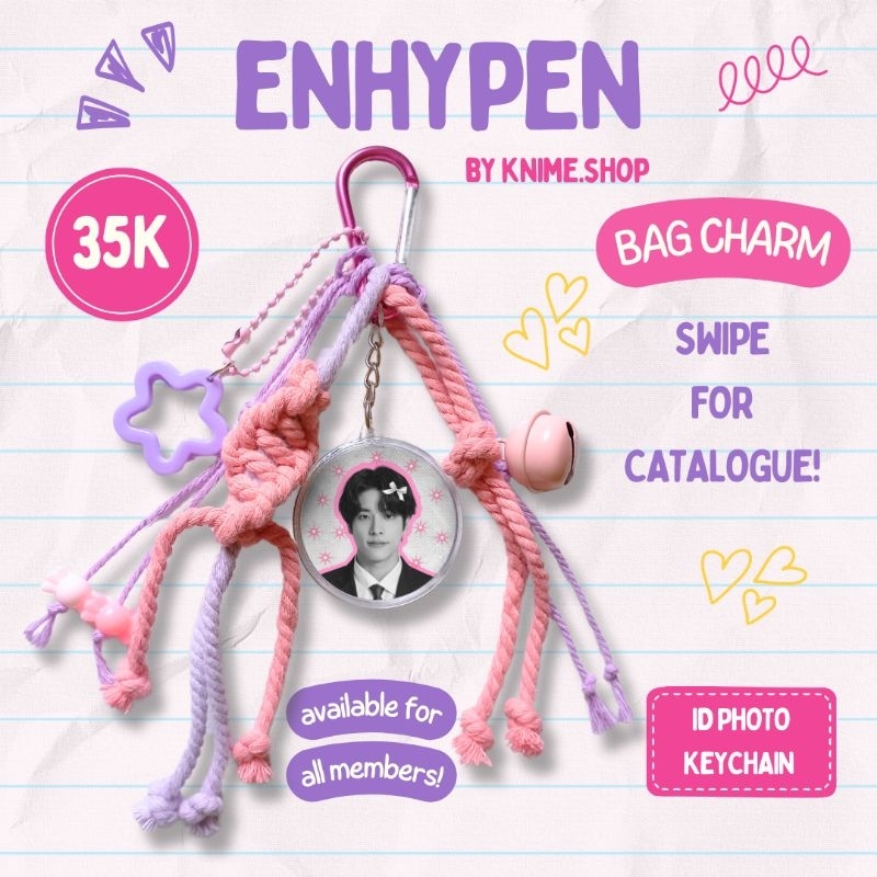 Jual ENHYPEN Bag Charm Keychain Gantungan Kunci KPOP ID Photo | Shopee ...