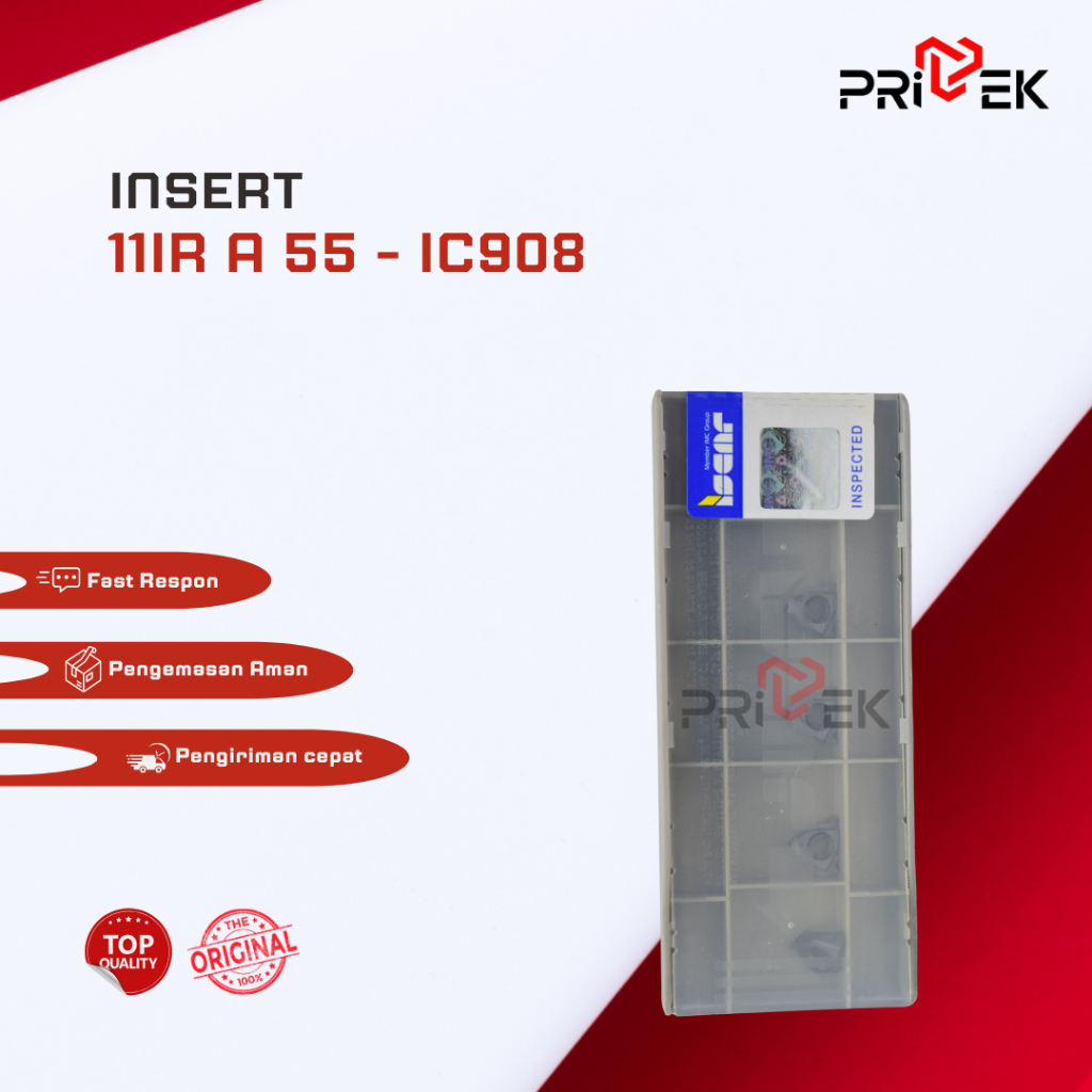 Jual Insert 11IR A 55/ GRADE IC908/ MEREK ISCAR/ INSERT ORIGINAL/INSERT ...