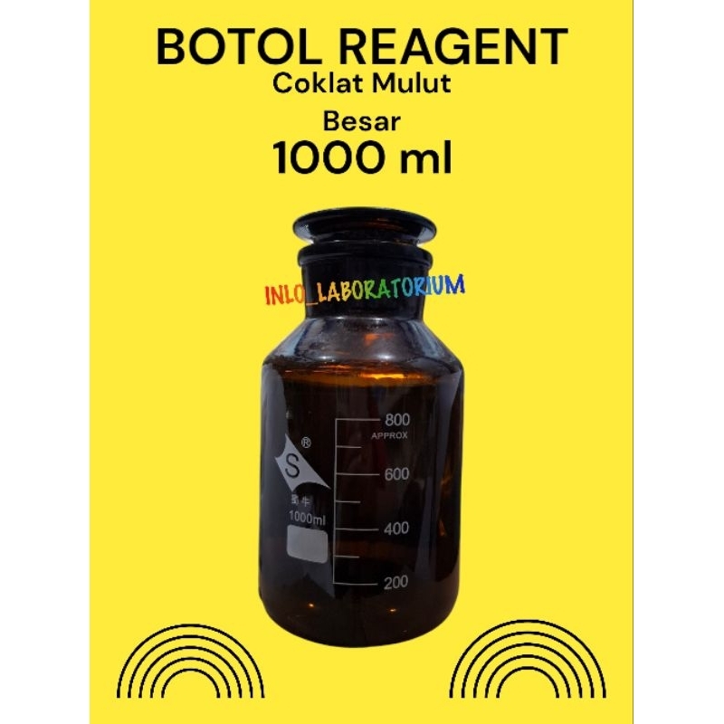 Jual Botol Reagent Coklat Mulut Besar 1000 ml/Botol Reagen/Reagen Bottle Kaca | Shopee Indonesia