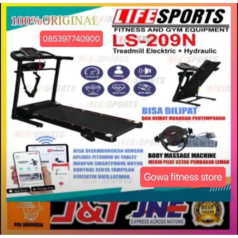 Jual TREADMILL ELEKTRIK LIFE SPORT LS-209 N Hidrolik | Shopee Indonesia