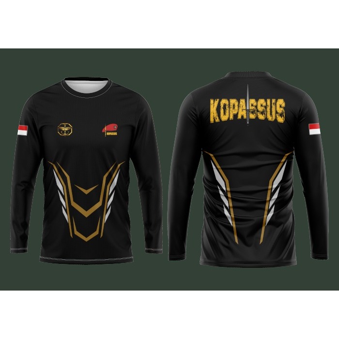 Jual KOPASSUS LENGAN PANJANG HITAM SIMPLE JERSEY FULLPRINT | Shopee ...