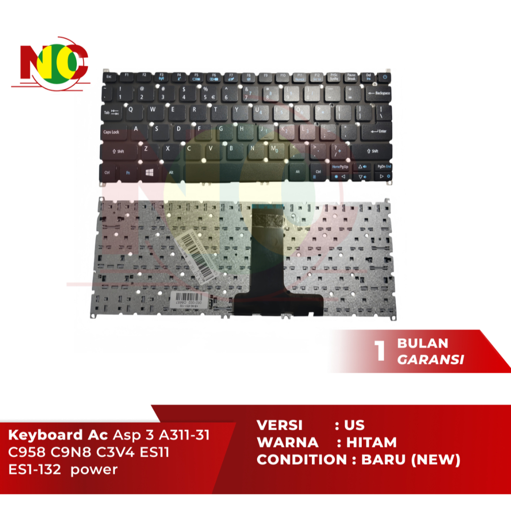 Jual KEYBOARD AC ES1-132 ES1-132 ES1-132-C37M C9N8 Tombol Power ...