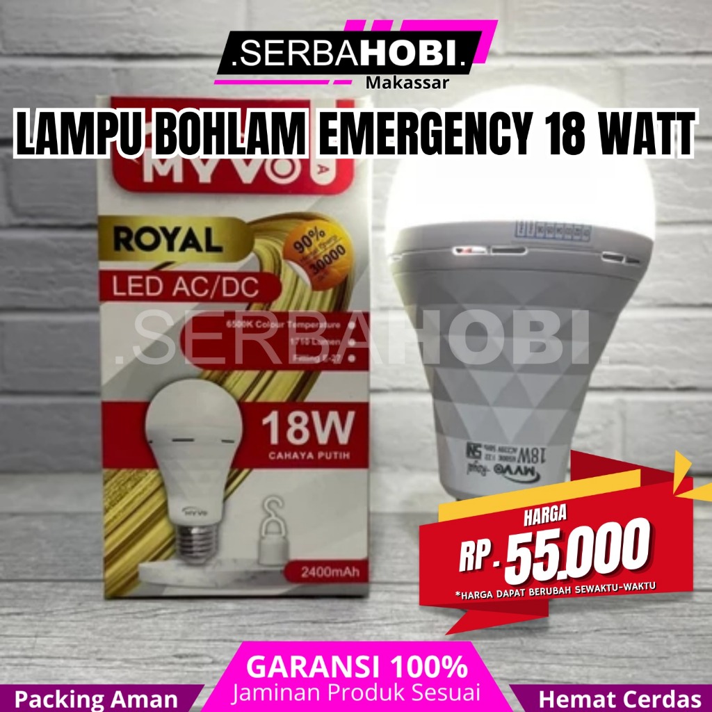 Jual Lampu Emergency LED MYVO 18 Watt / Lampu Darurat / Lampu Cas ...