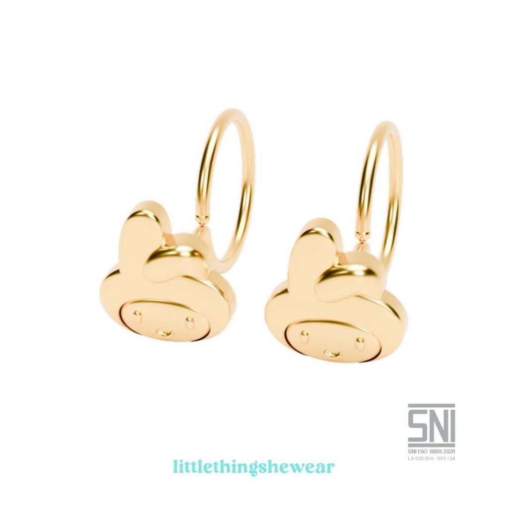 Jual LITTLETHINGSHEWEAR - Anting Emas Bayi Daisy - Anting Loop End ...