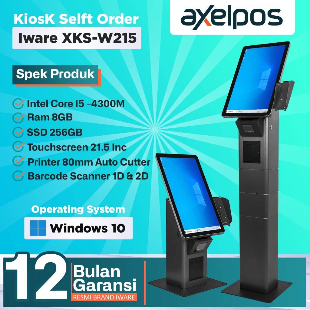 Jual Axelpos Digital Self Order KiosK 21.5 inch Iware XKS-W215 Windows ...