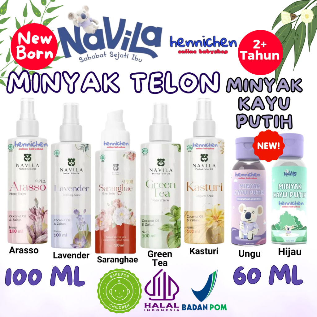 Jual Navila Telon Oil 100ml / Misk Taharah 3ml / Kayu Putih 60ml ...