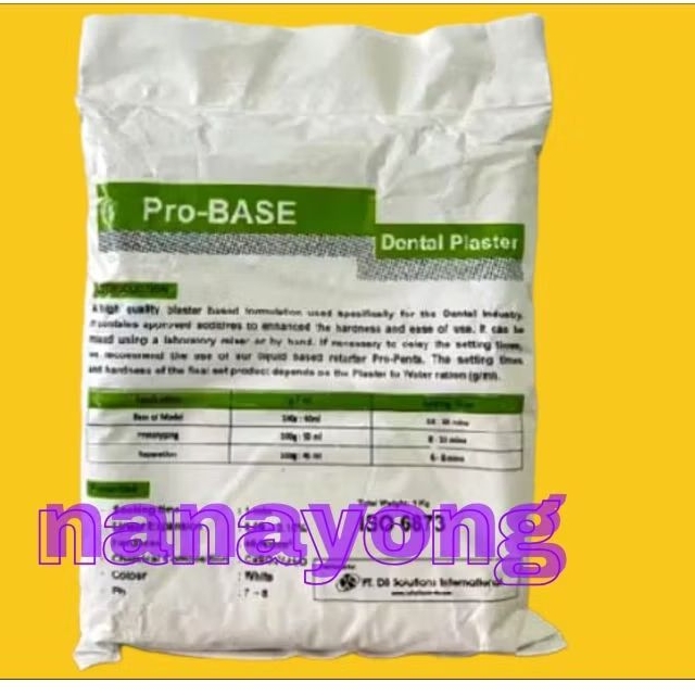 Jual KAPUR PUTIH/GIPS BAHAN COR GIGI (PROBASE)dental plaster | Shopee ...