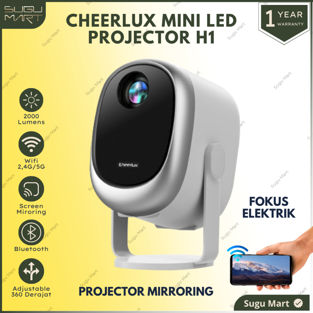 Jual Proyektor Mini Android | Proyektor Cheerlux H1 2000 Lumens ...