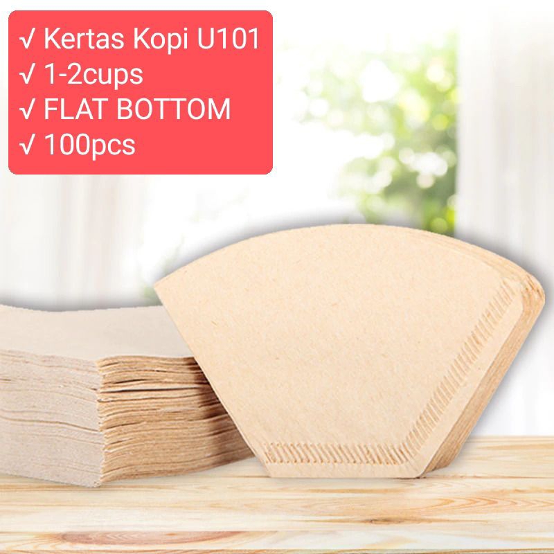 Jual [100pcs] Kertas Kopi Filter FLAT BOTTOM 01 (1-2 cups)/ Filter ...