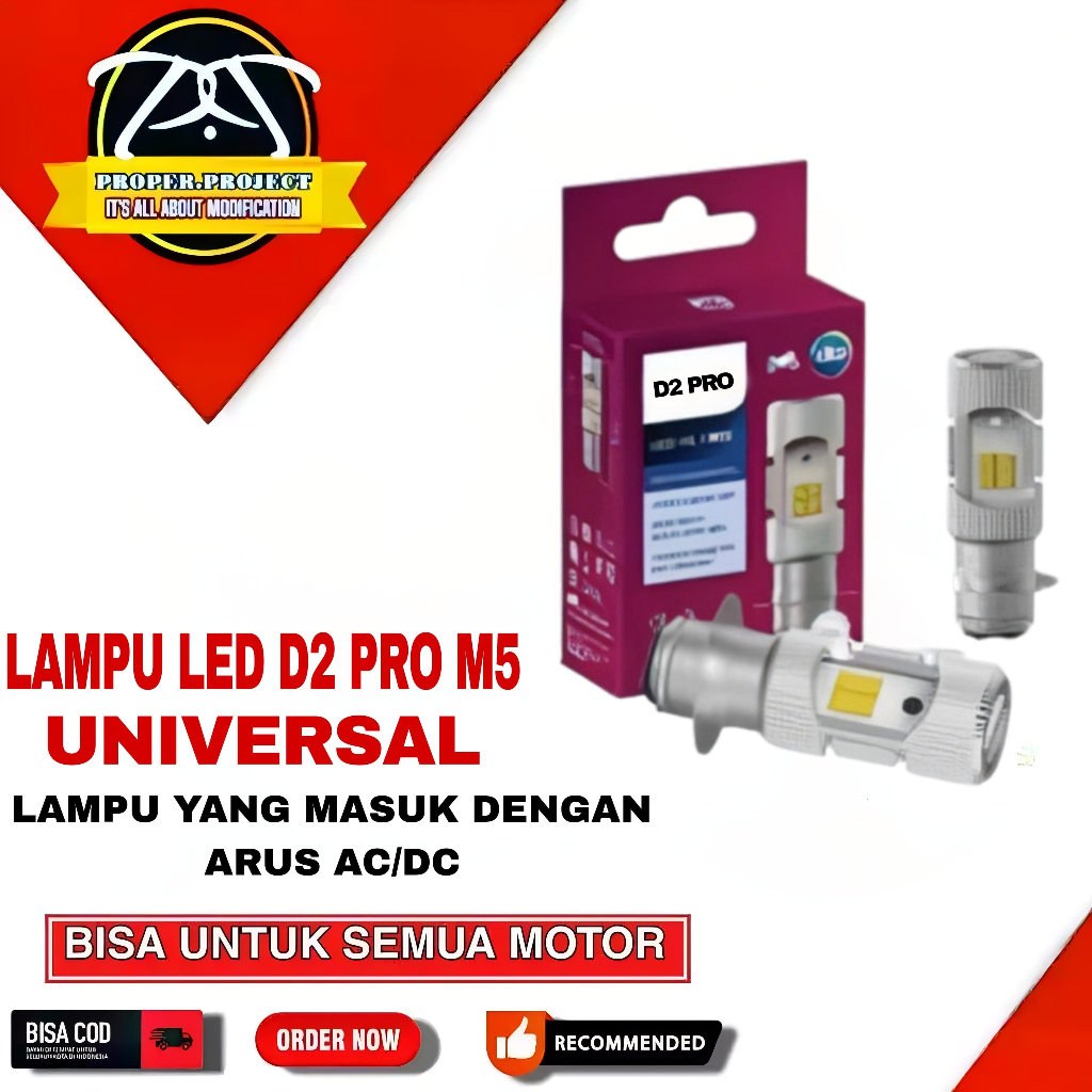 Jual LAMPU LED DEPAN MOTOR PHILIPS LED 2 SISI AC DC SOKET H4 D2 PRO | Shopee Indonesia