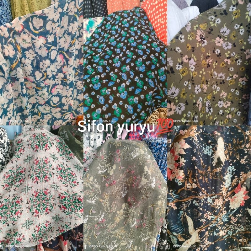Jual bahan sifon yuryu bahan sangat bagus buat atasan dan bahan import ...