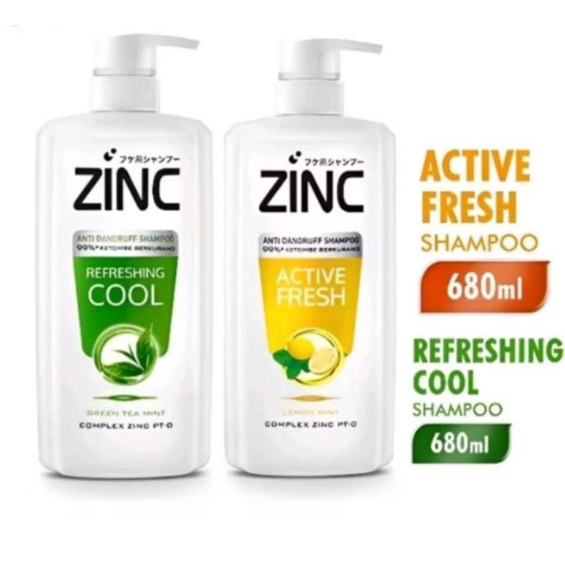 Jual Zinc shampo active fresh/refreshing cool kemasan botol 680ml ...
