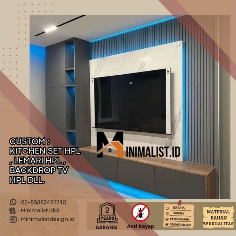 Jual BACKDROP TV CUSTOM||BACKDROP TV HPL||BACKDROP TV MINIMALIST ...