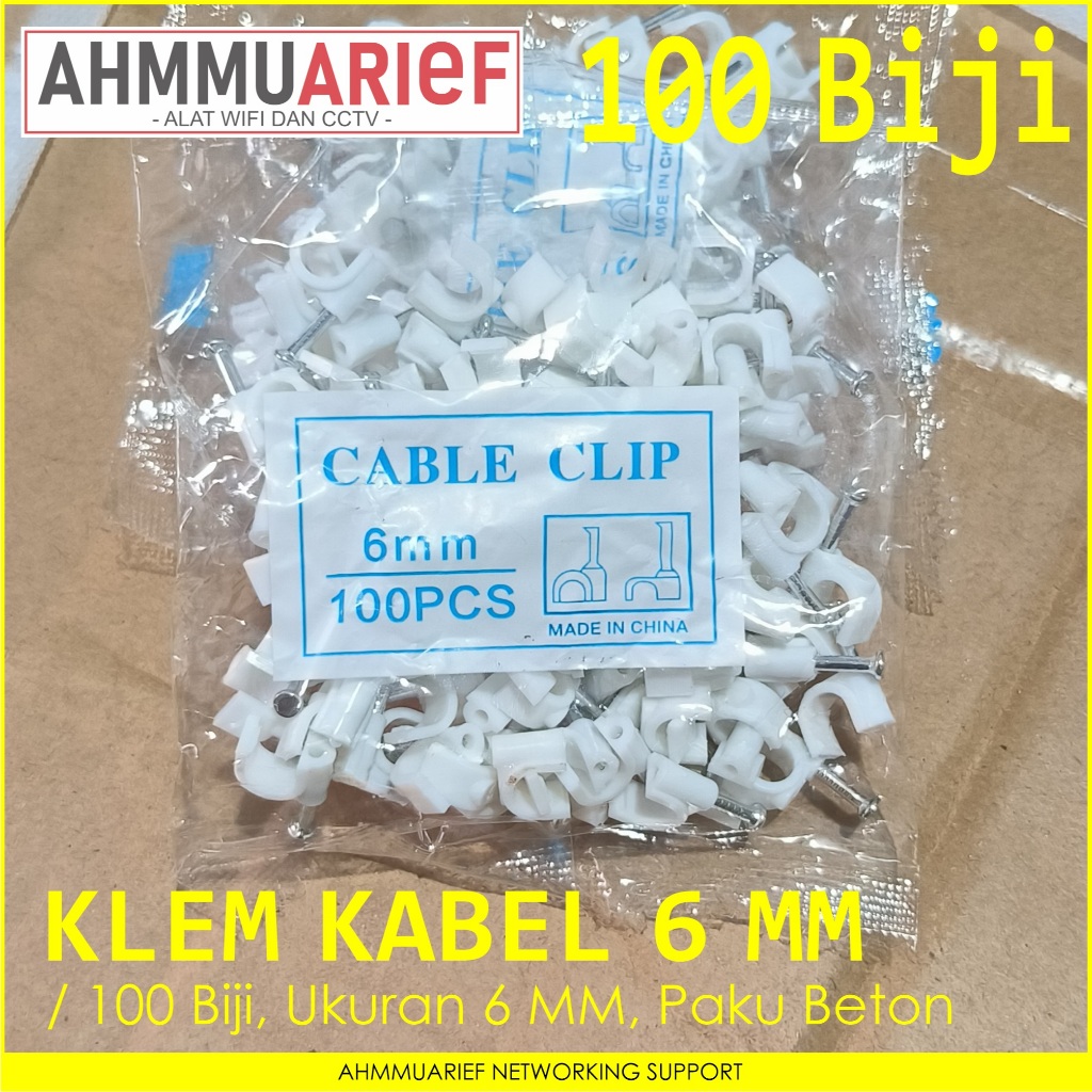 Jual ISI 100 PCS - KLEM KABEL KLIP KABEL ROUND CABLE CLIP PAKU BETON ...
