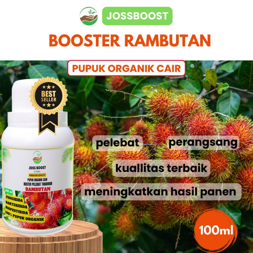 Jual JOSSBOOST pupuk rambutan 100ml pupuk organik cair buah rambutan booster rambutan melebatkan ...