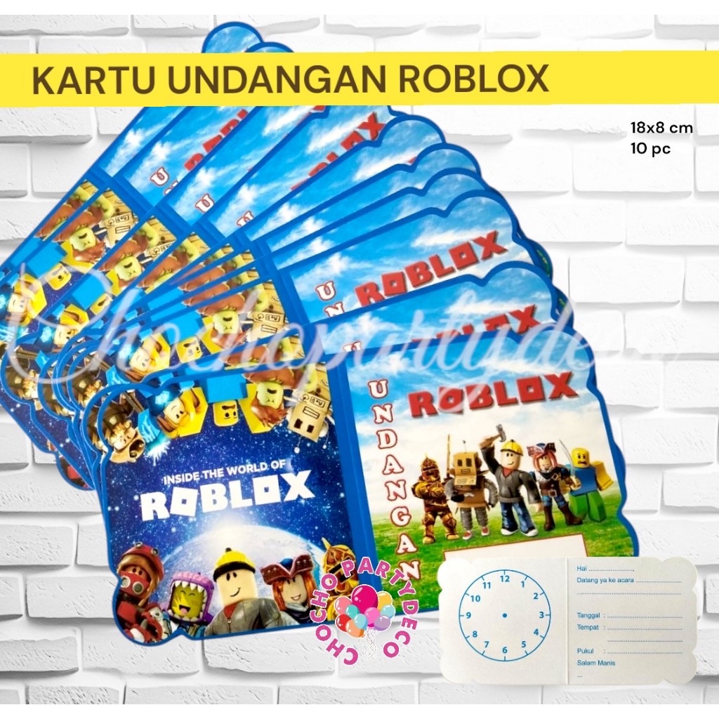 Jual Kartu Undangan Ulang Tahun ROBLOX Isi 10 / Kartu Undangan Ultah ...