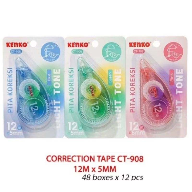 Jual TIPEX KERTAS KENKO CT-908 12 Meter 1lusin (12pc) | Shopee Indonesia