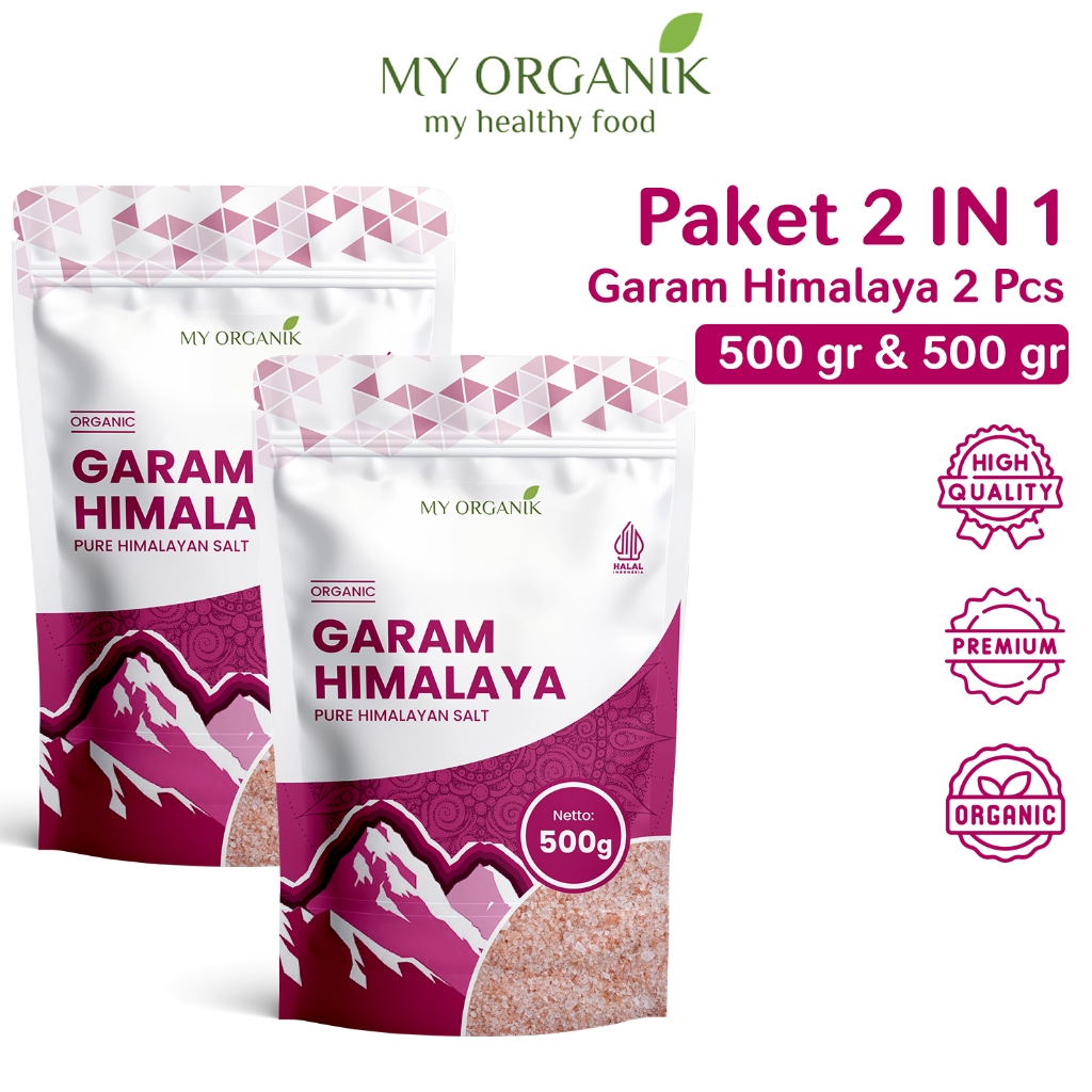 Jual My Organik Garam Himalayan Himalaya 2 x 500gr Pink Himalayan Salt ...