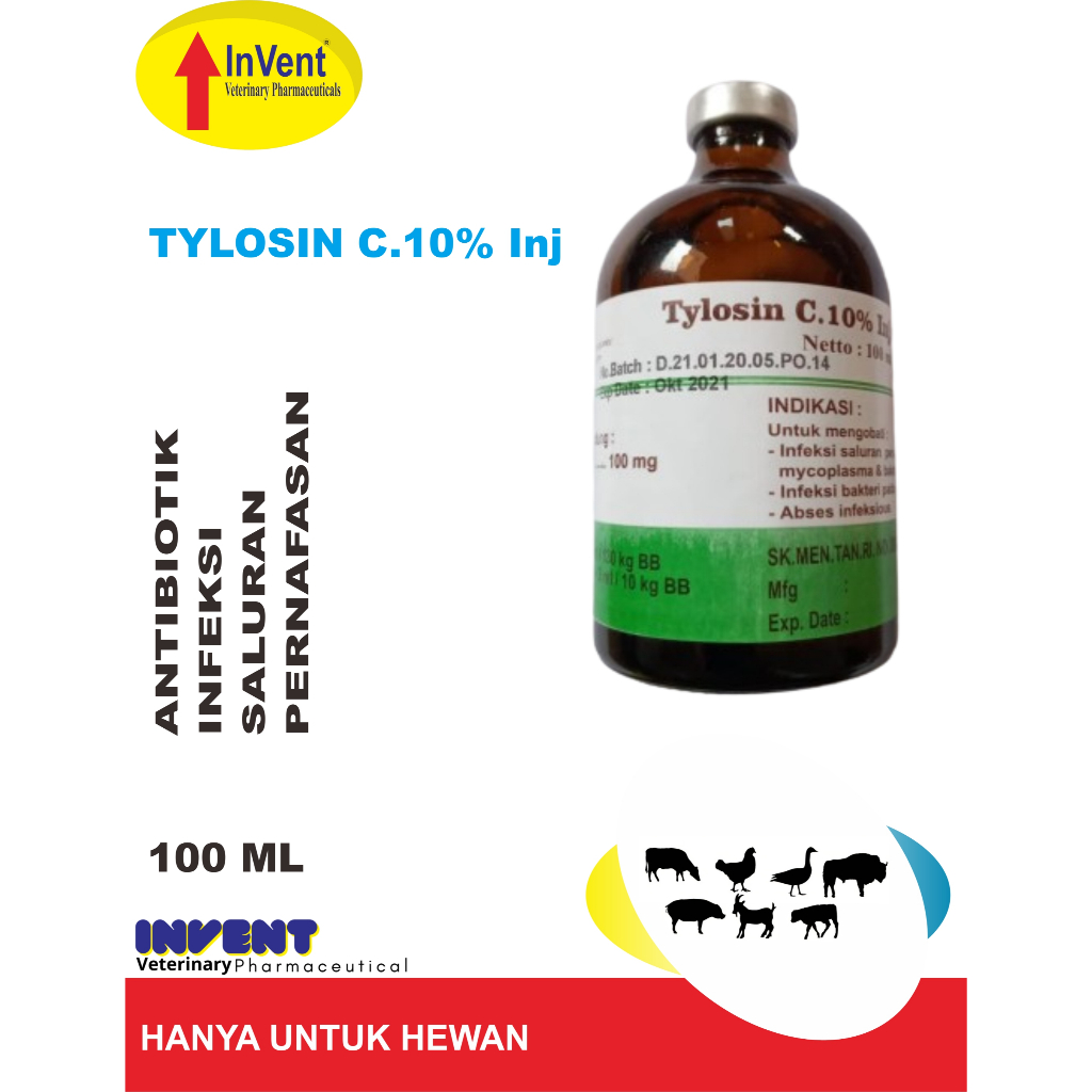 Jual TYLOSIN C.10% INJ.MEYER/Obat batuk pilek untuk hewan | Shopee ...