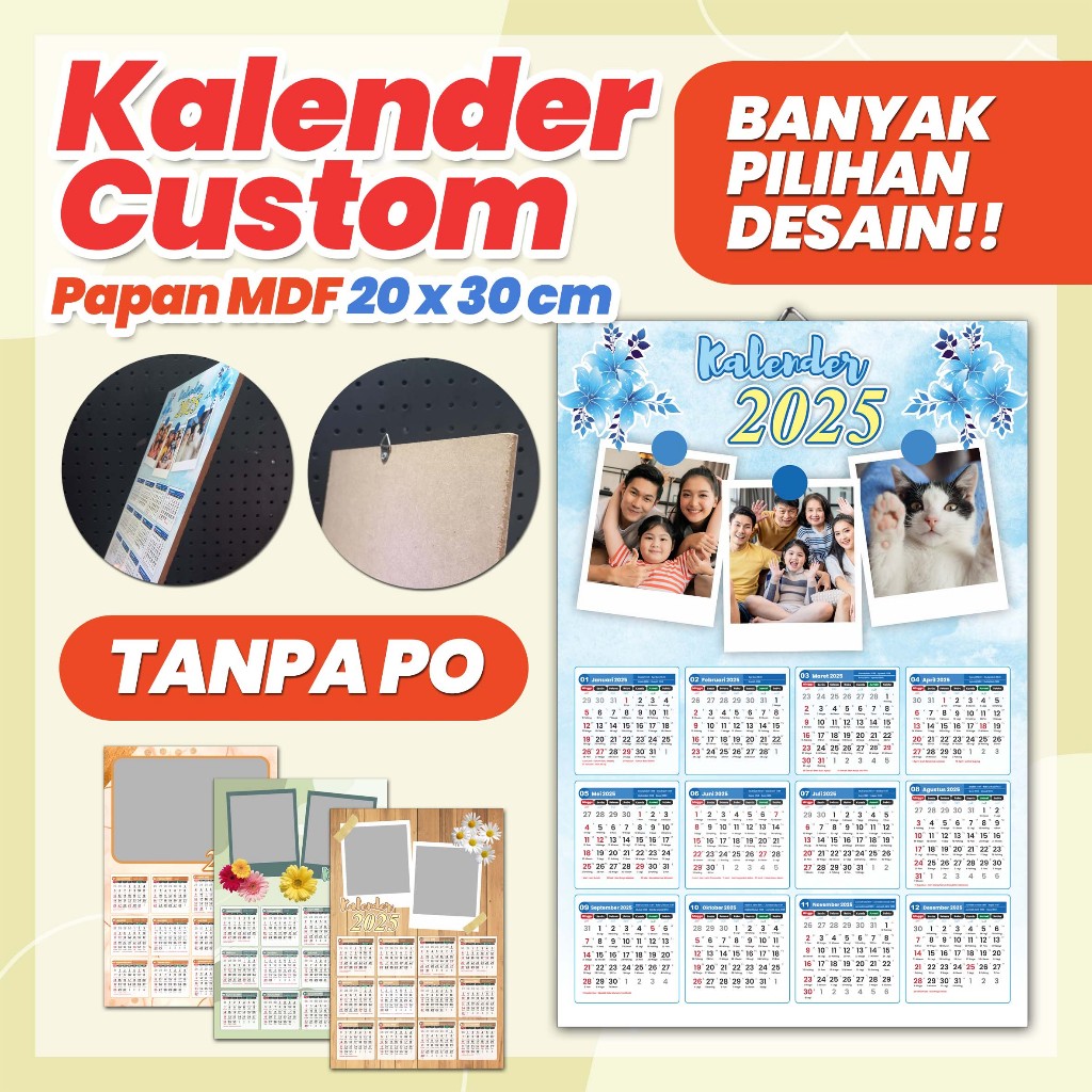 Jual Kalender Custom Papan MDF 20 x 30 cm - Tahun 2025 | Shopee Indonesia