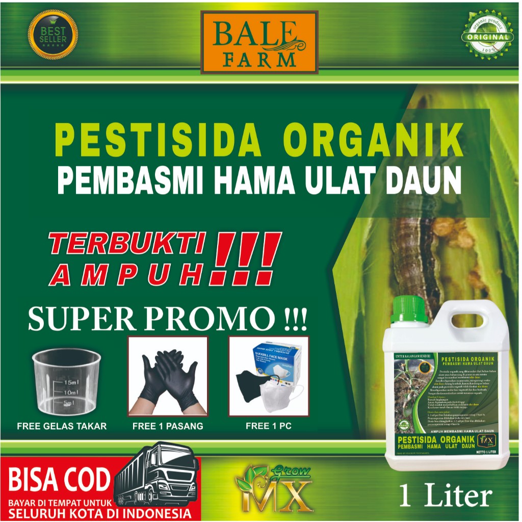 Jual Pestisida Organik Pembasmi HAMA ULAT DAUN 1 LITER / Pestisida ...