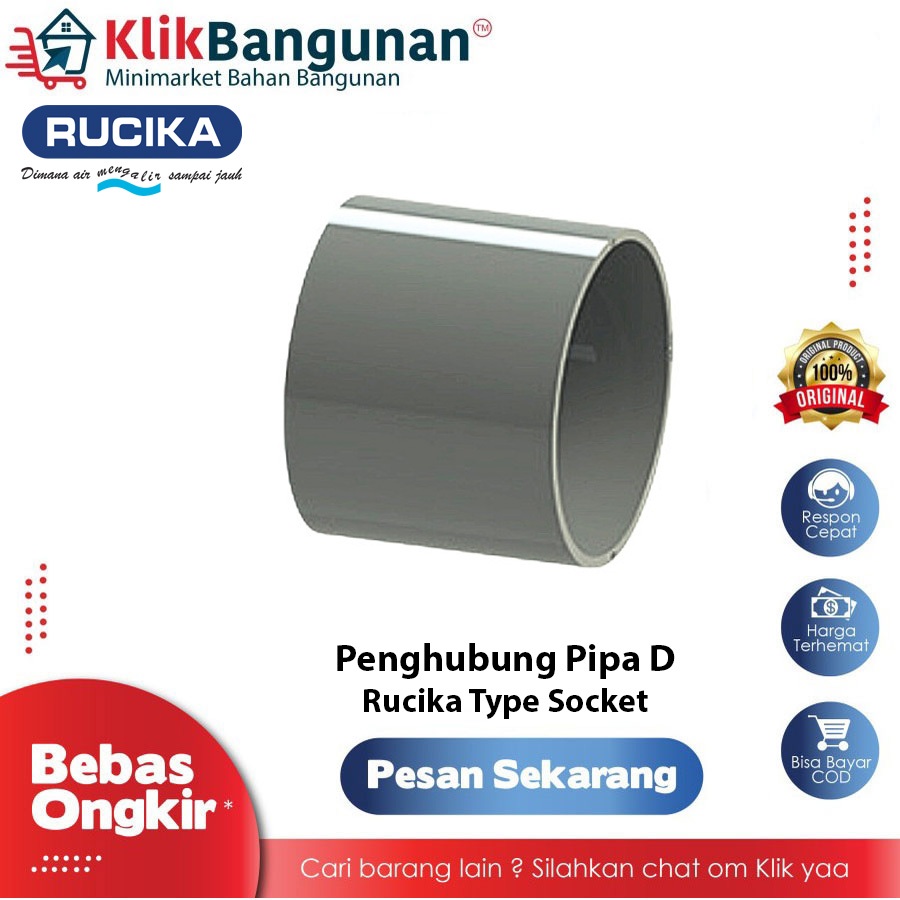 Jual RUCIKA SOCKET D BERBAGAI UKURAN / RUCIKA SOCK / RUCIKA SOK / FITTING PIPA / FITTING PRALON ...