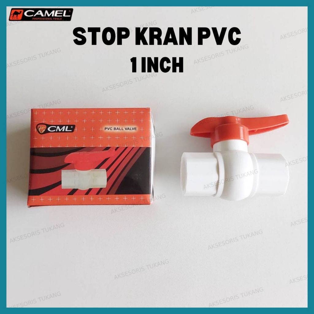 Jual Stop Kran PVC 1" Inch Camel Ball Valve Klep Stop Keran Air Polos ...