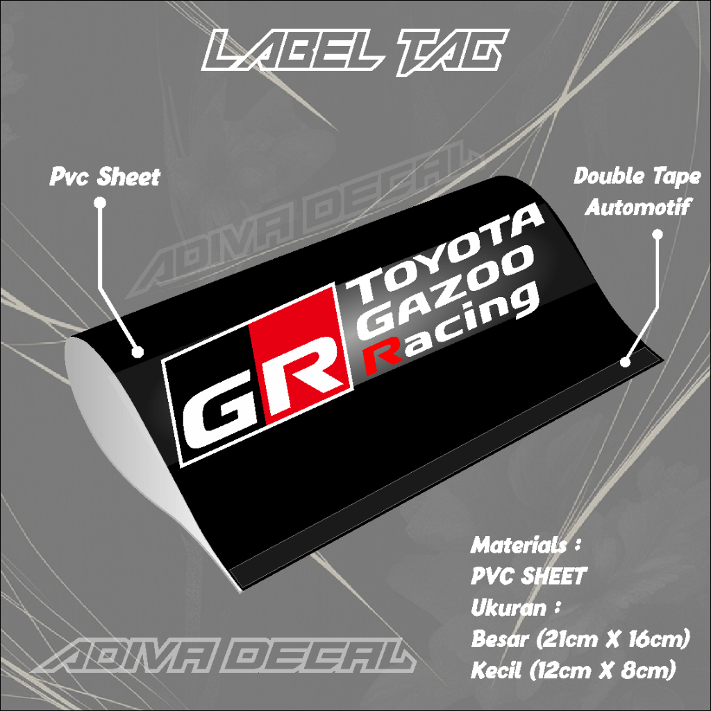 Jual LABEL TAG GAZO RACING TRD Variasi Mobil Kekinian Bahan PVC Sheet ...