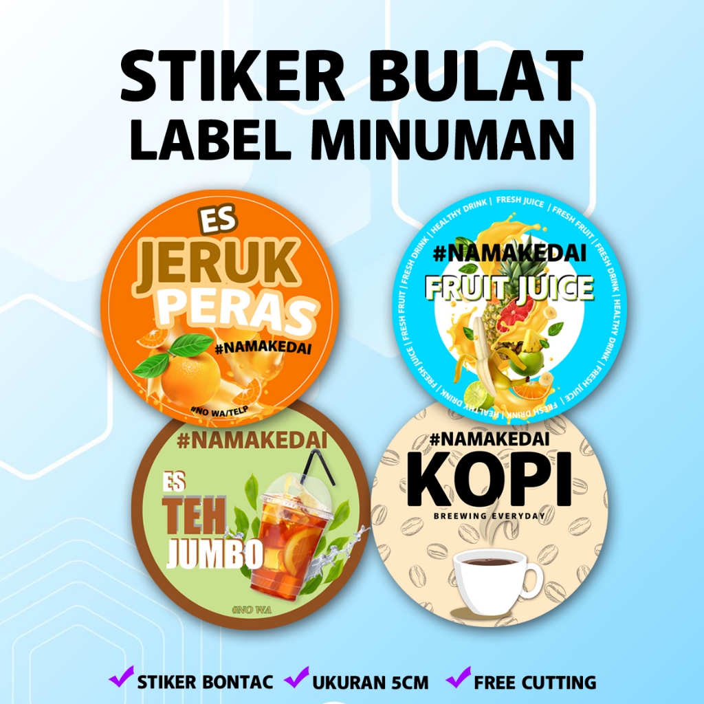 Jual STIKER MINUMAN BONTAC BULAT DIAMETER 5 CM Sticker Label Minuman ...