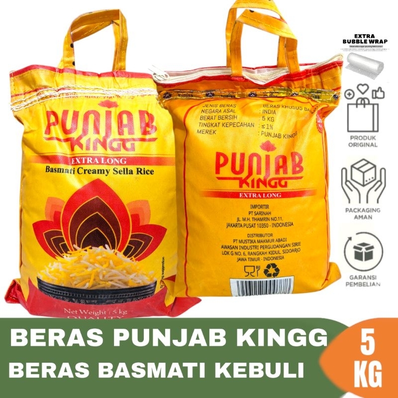 Jual Beras Basmati 5kg Punjab King Beras Arab Premium Asli Panjang ...