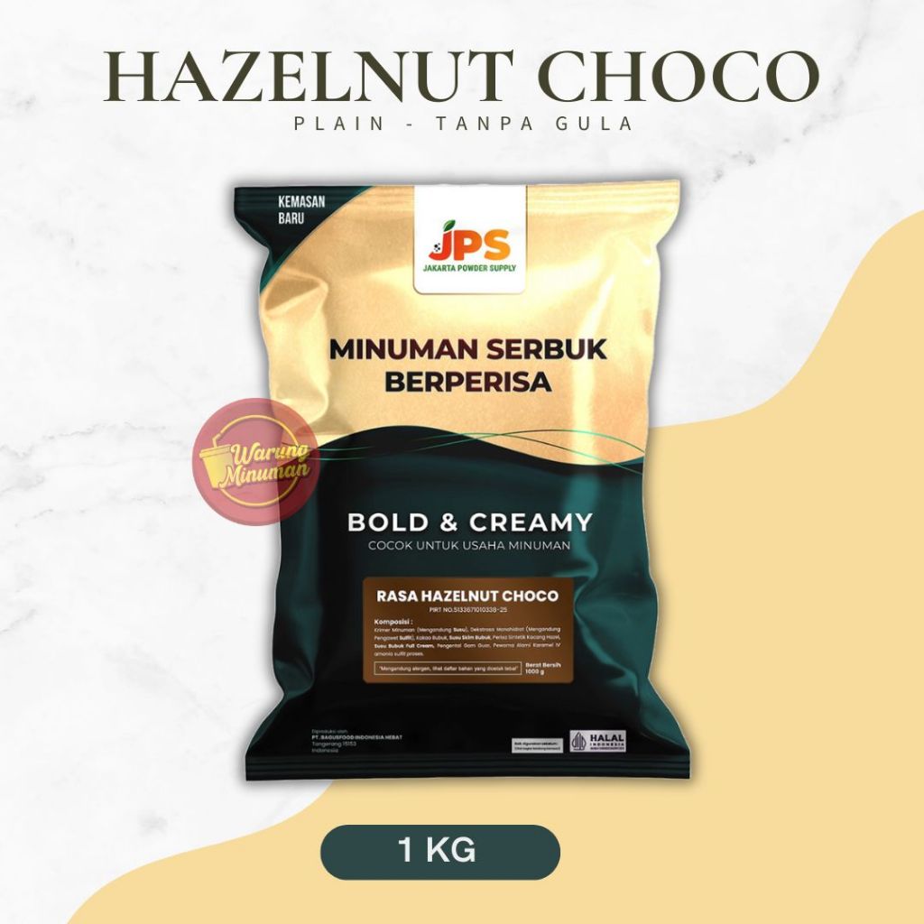 Jual JPS Plain Hazelnut Choco 1 kg Premium Bubuk Minuman Cokelat Tanpa ...