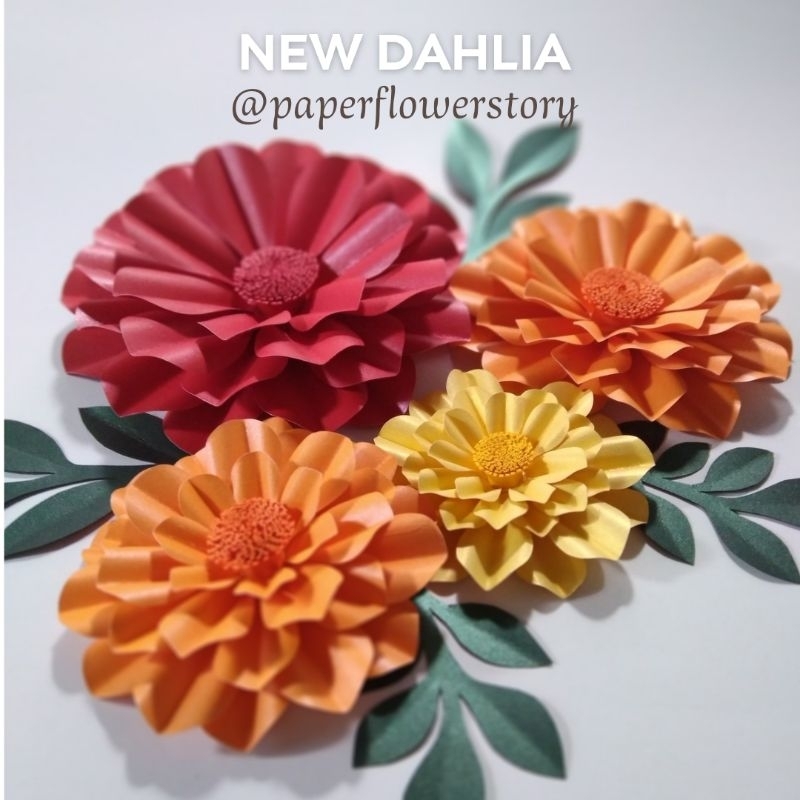 Jual Bunga Dahlia Paper Flower Bunga kertas size 8cm,10cm,12cm,15cm ...